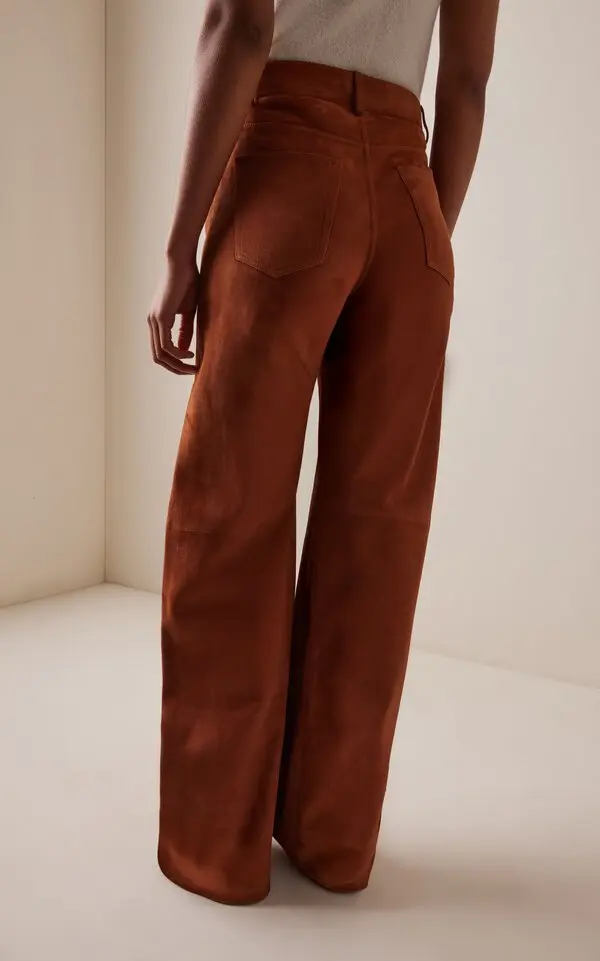 Gabriela Hearst Amoret Suede Straight-leg Jeans