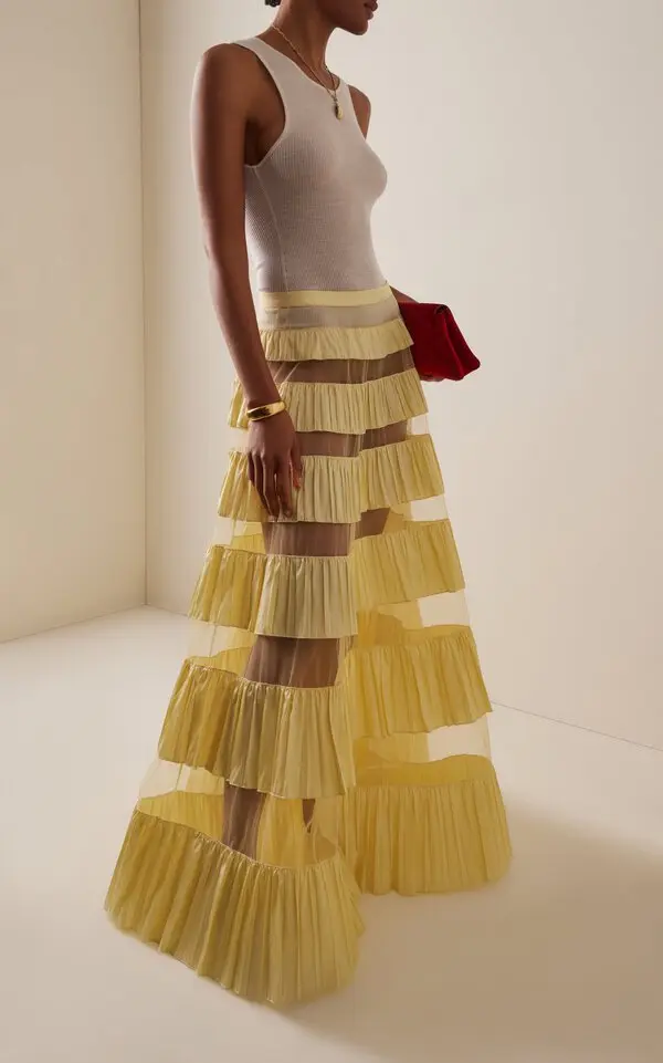 Aflalo Xorina Tiered Mesh Skirt