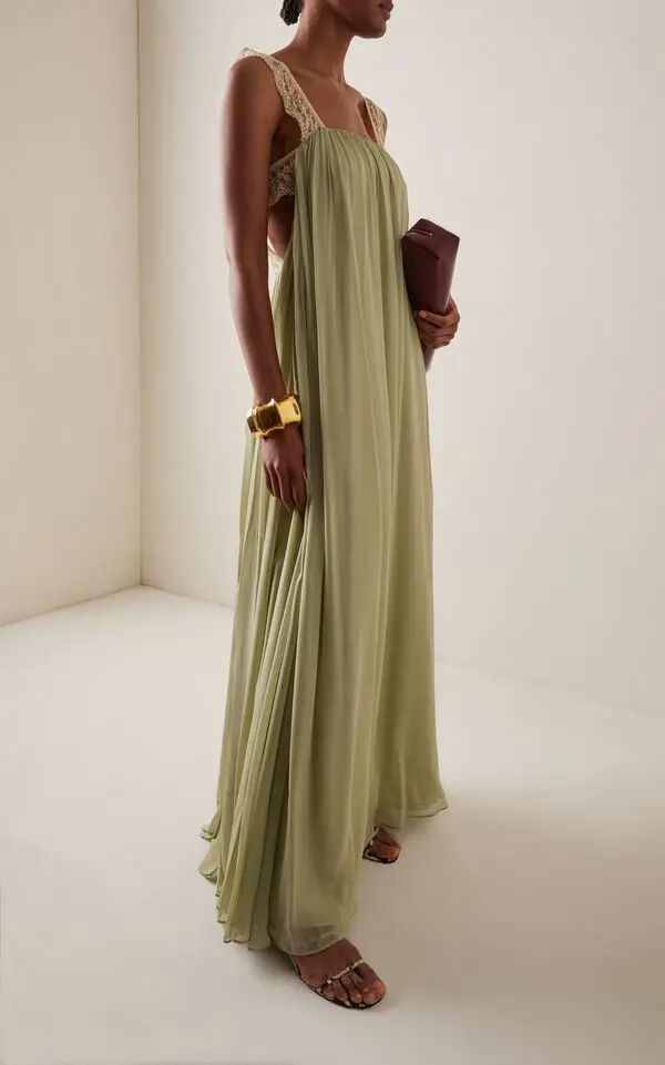 DE LA VALI Exclusive Carmela Chiffon Maxi Dress