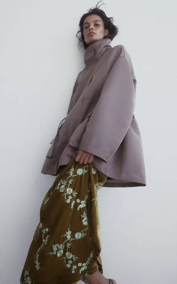 HARRIS TAPPER Embroidered Velvet Maxi Dress