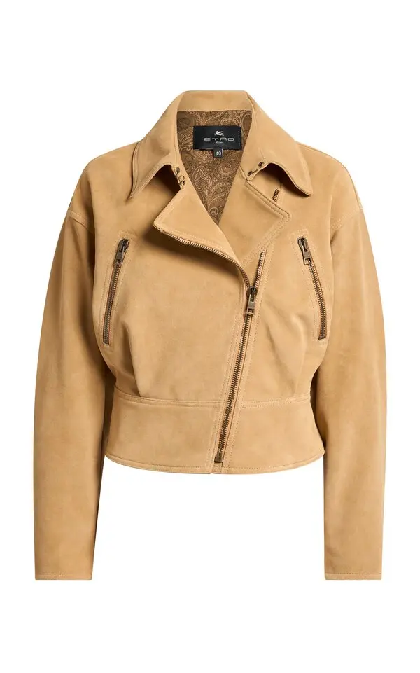 Etro Asymmetric Leather Jacket - Neutral