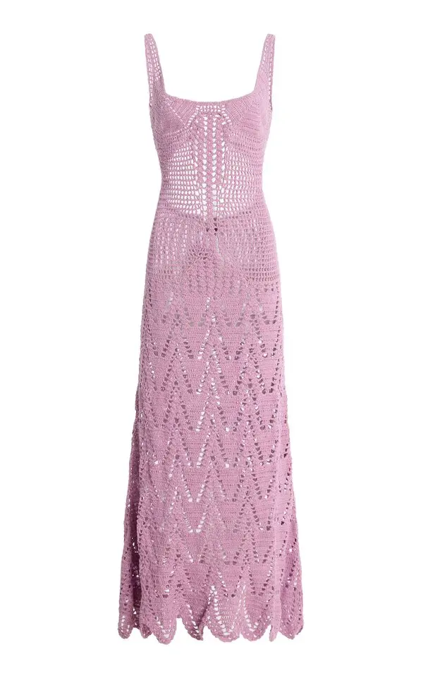 Akoia Swim Crochet Cotton Maxi Dress - Purple