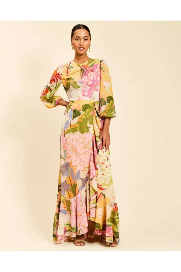 Mestiza New York Ophelia Ruffle Gown - Red
