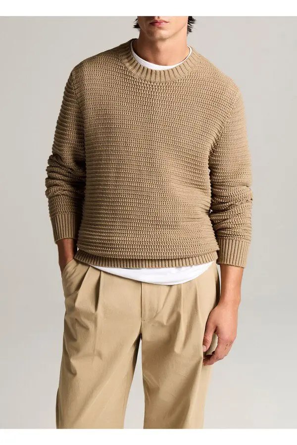 Vince Crafted Texture Cotton-cashmere Sweater - Natural