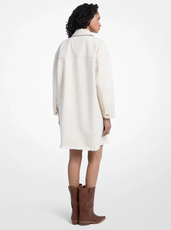 Michael Kors Oversized Frayed Denim Jacket