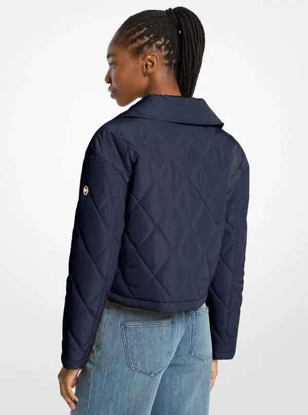 Michael Kors Cropped Quilted Jacket - Blue