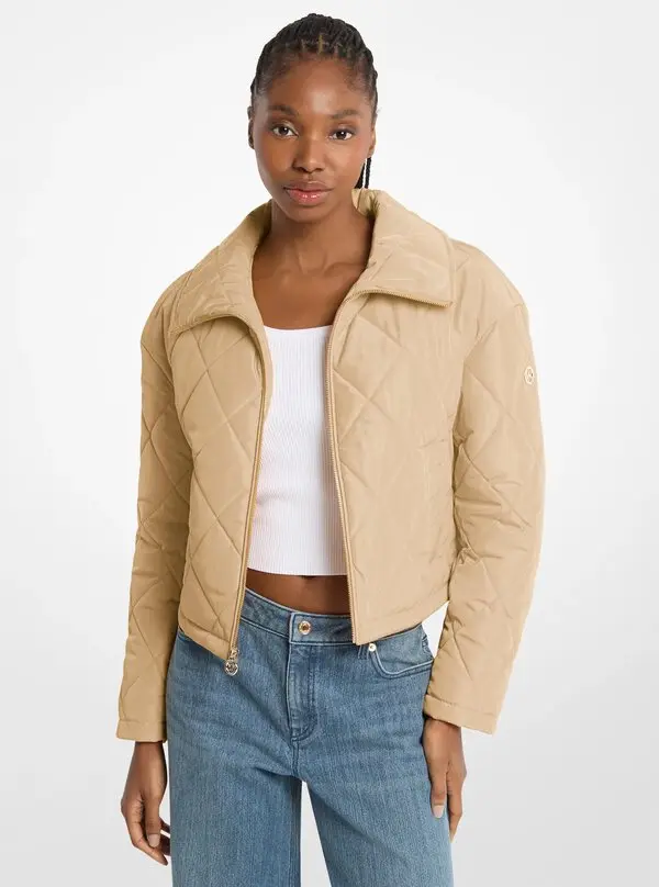 Michael Kors Cropped Quilted Jacket - Natural