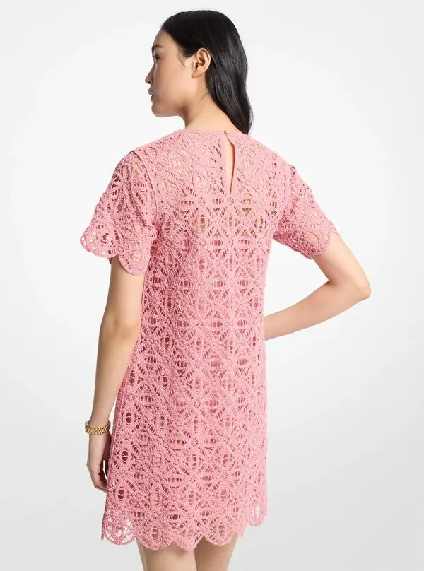 Michael Kors Crochet Cotton Mini Dress - Pink