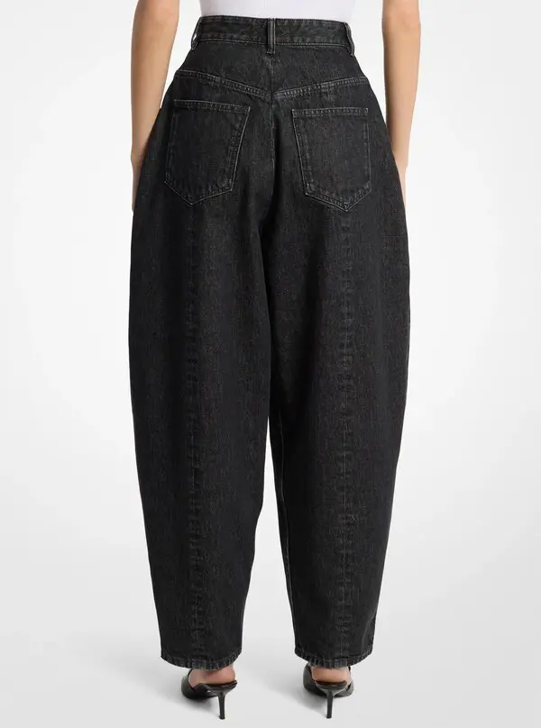 Michael Kors Courtney Pleated Denim Barrel Jeans
