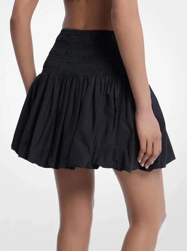 Michael Kors Cotton Smocked Bubble Skirt