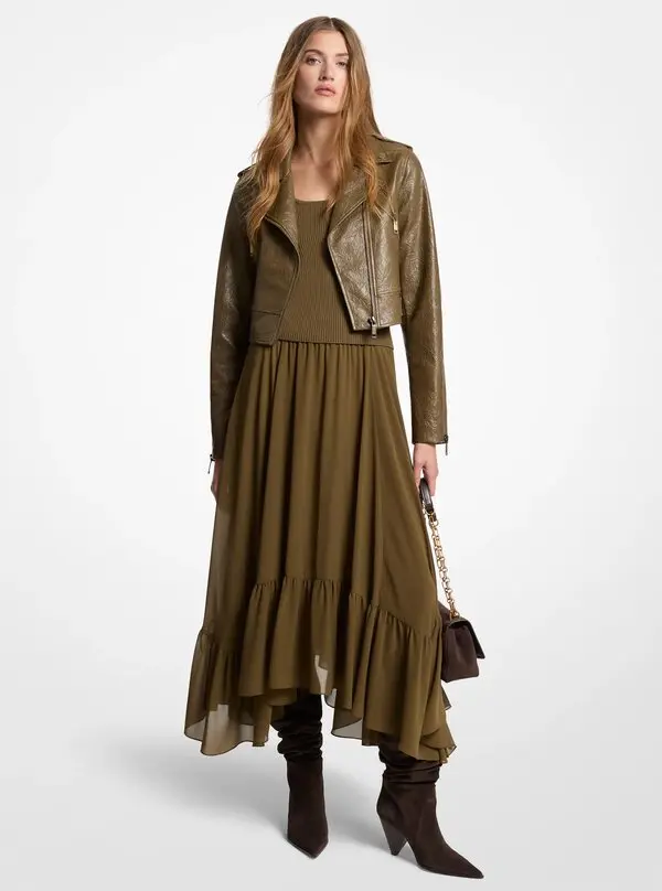 Michael Kors Georgette High-low Skirt - Green