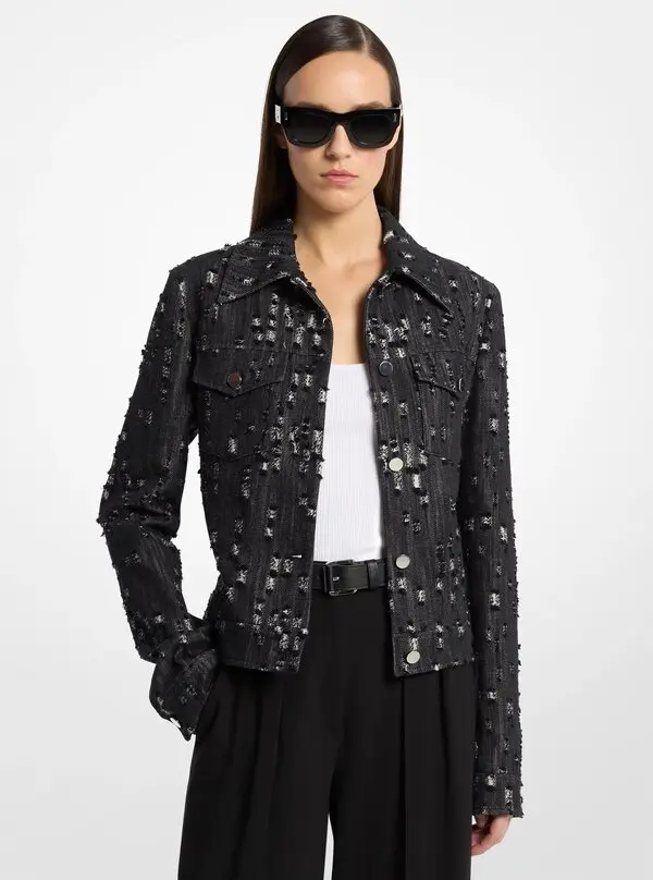 Michael Kors Frayed Denim Jacket