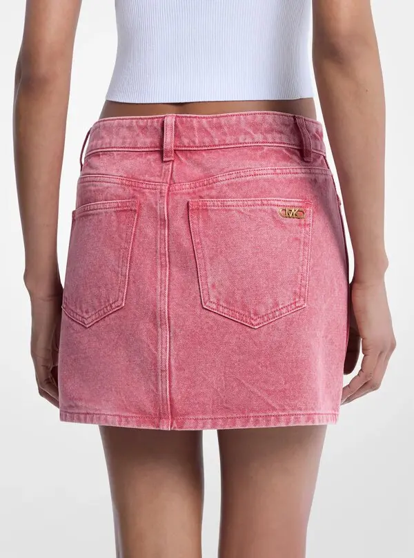 Michael Kors Garment-dyed Denim Mini Skirt