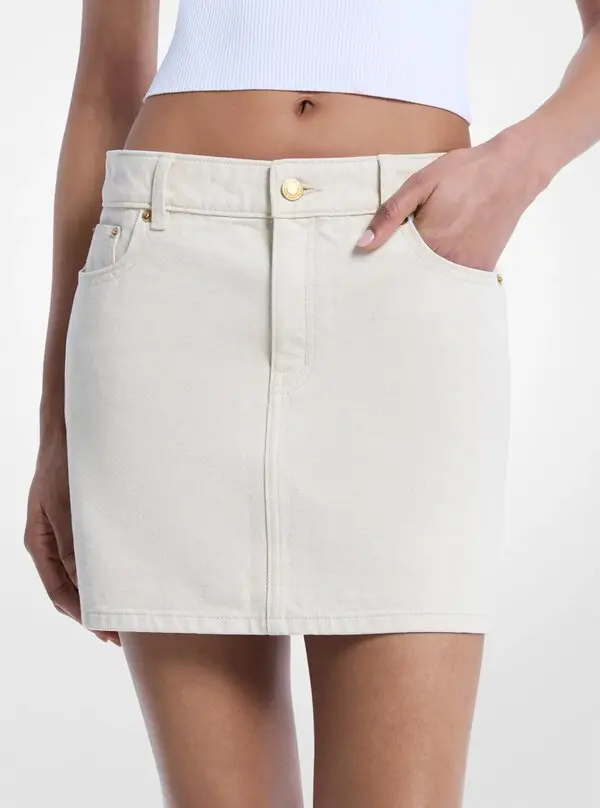Michael Kors Denim Mini Skirt - Natural