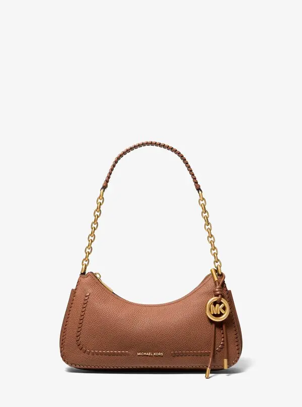 Michael Kors Nolita Medium Whipstitched Pebbled Leather Chain Pochette - Brown