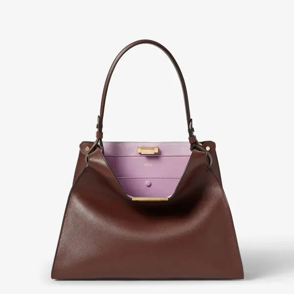 Fendi Way Medium Bag In Dark Leather And Violet Suede