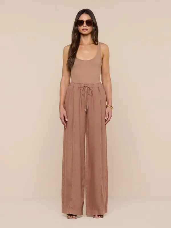 L'Agence Connie Linen Drawstring Trouser