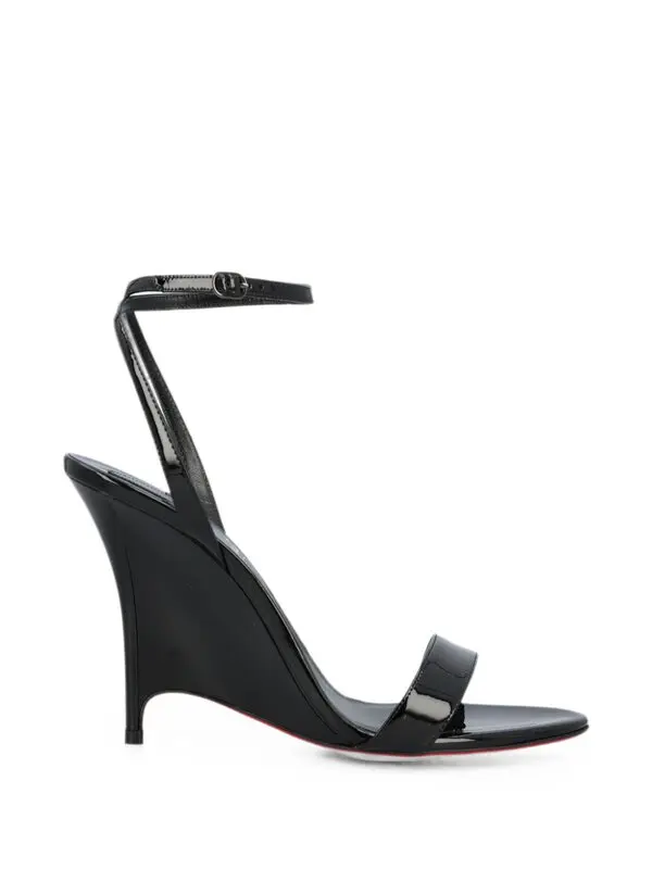 CHRISTIAN LOUBOUTIN Zeezeenella Patent Leather Wedge Sandals - Multicolor