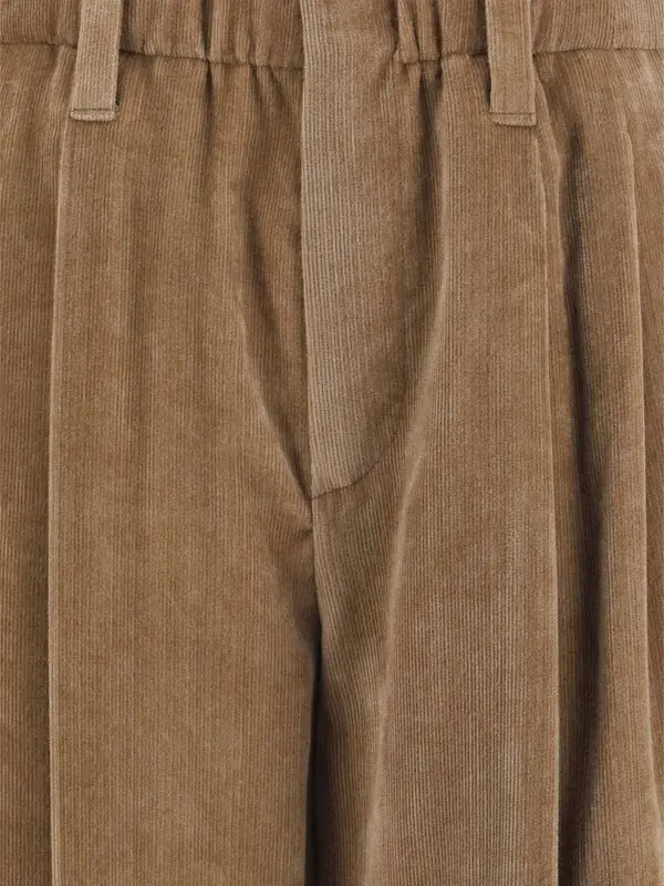 Brunello Cucinelli Pleated Corduroy Trousers - Multicolor
