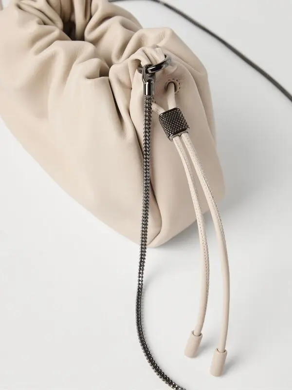 Brunello Cucinelli Mellow Mini Leather Bucket Bag - Multicolor