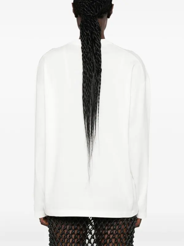 JIL SANDER Logo Print Long Sleeve Cotton T-shirt - Multicolor