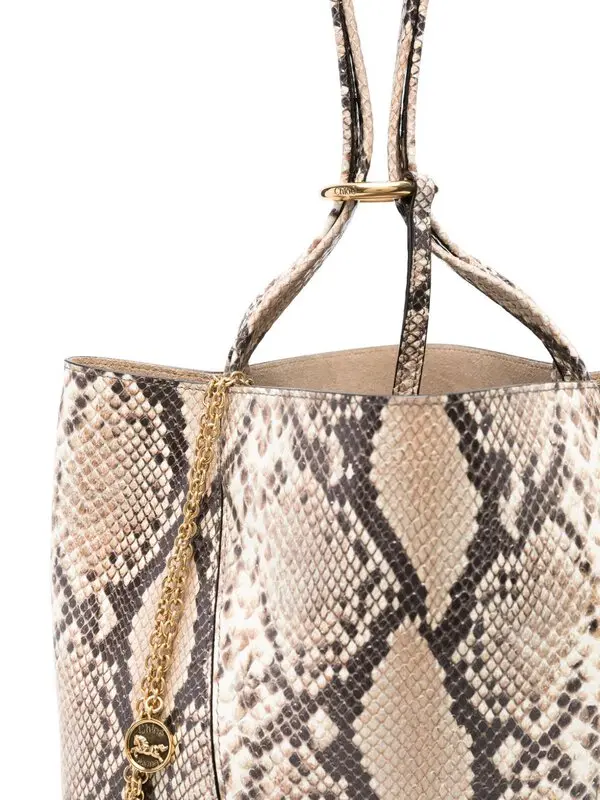 Chloé Snakeskin Effect Leather Tote Bag - Multicolor