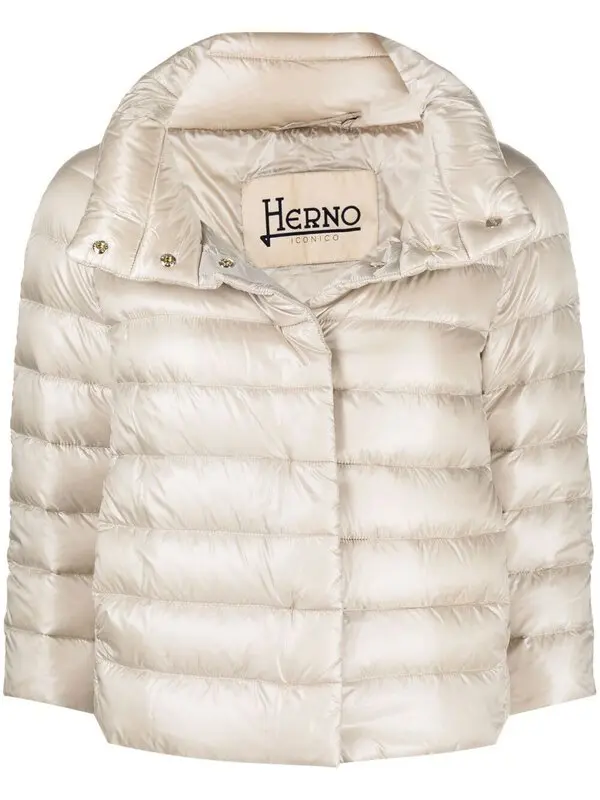 Herno Sofia Nylon Cape With Funnel Neck - Multicolor