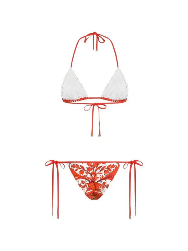 Dolce & Gabbana Maiolica Print Bikini Set