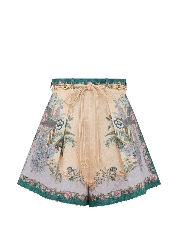 Zimmermann Indra Linen Shorts - Multicolor