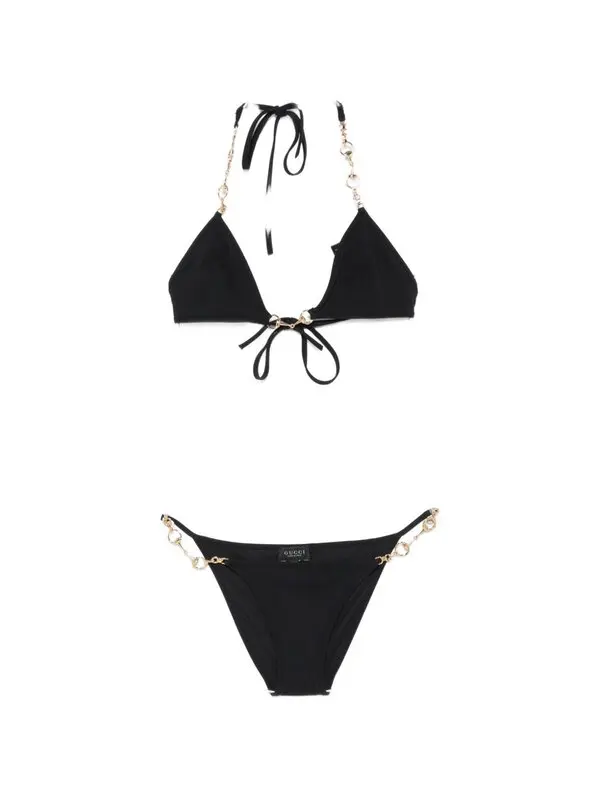 Gucci Horsebit Detail Triangle Bikini Set - Multicolor