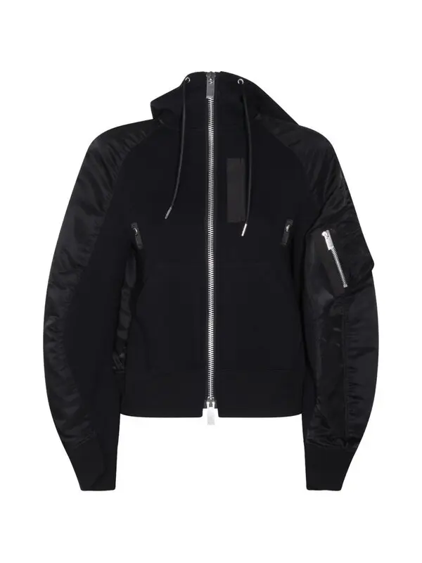Sacai Cotton And Nylon Hoodie - Multicolor