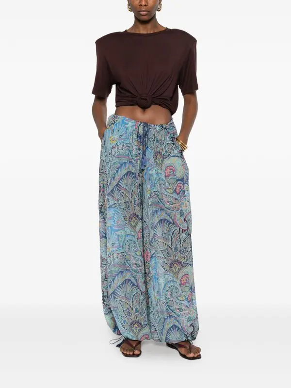 Etro Printed Paisley Wide-leg Trousers - Multicolor
