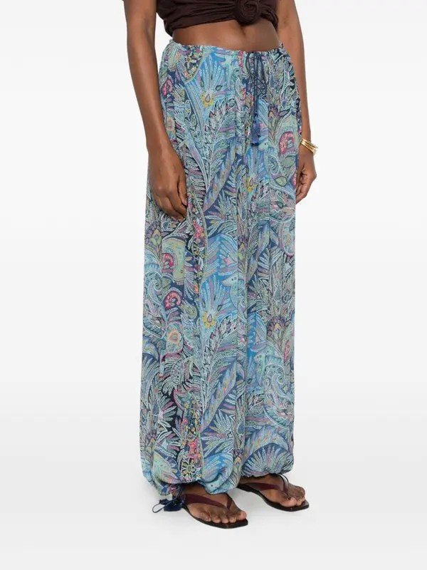 Etro Printed Paisley Wide-leg Trousers - Multicolor