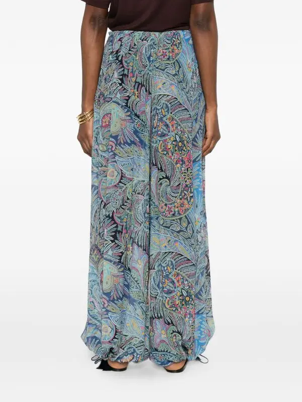 Etro Printed Paisley Wide-leg Trousers - Multicolor