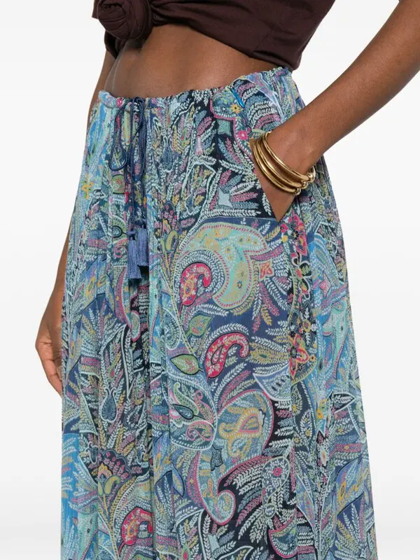 Etro Printed Paisley Wide-leg Trousers - Multicolor