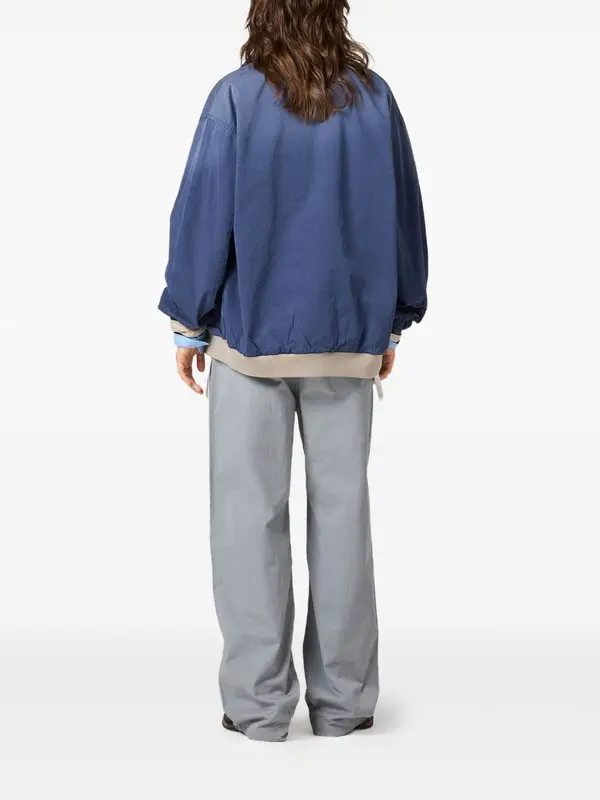 Miu Miu Cotton Trousers With Embroidered Logo - Multicolor