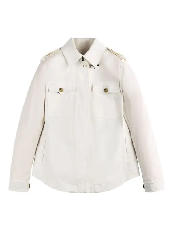 FAY Cotton Shirt Jacket With Epaulettes And Flap Pockets - Multicolor