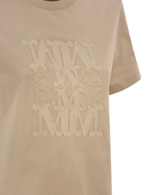 Max Mara Embroidered Logo Cotton T-shirt - Multicolor