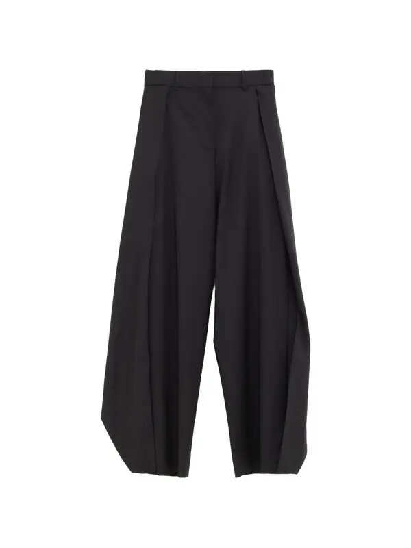 Loewe High-waisted Wide-leg Trousers With Ruffle Detail - Multicolor
