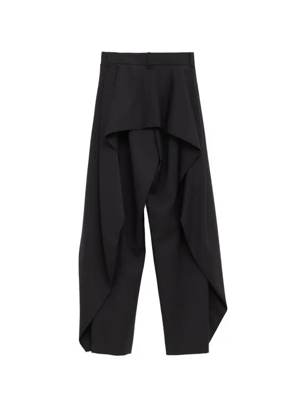 Loewe High-waisted Wide-leg Trousers With Ruffle Detail