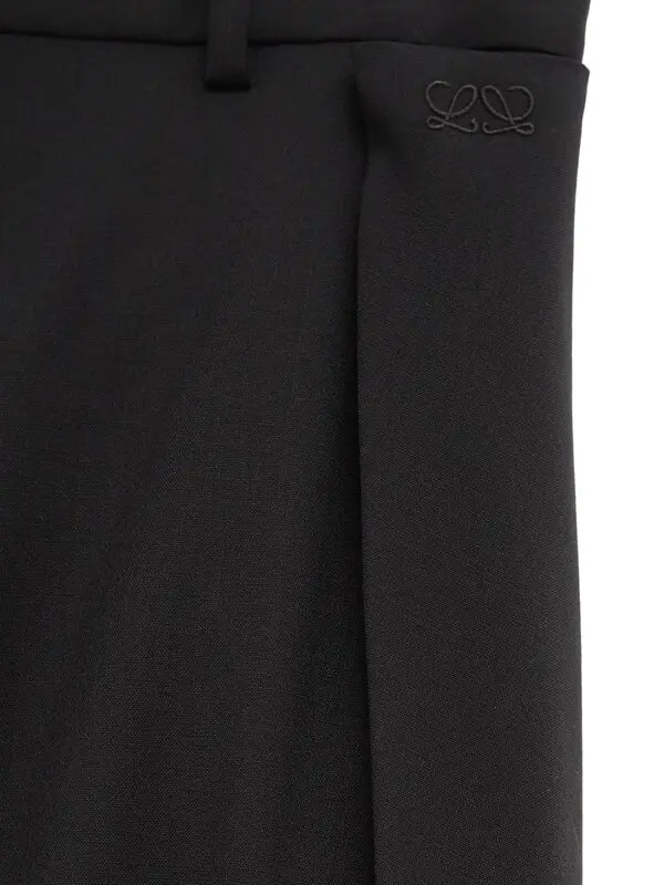 Loewe High-waisted Wide-leg Trousers With Ruffle Detail