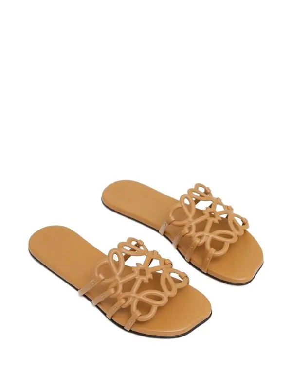 Loewe Petal Anagram Leather Slides - Multicolor