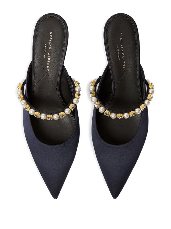 Stella McCartney Elsa Pearl And Crystal Embellished Mules - Multicolor