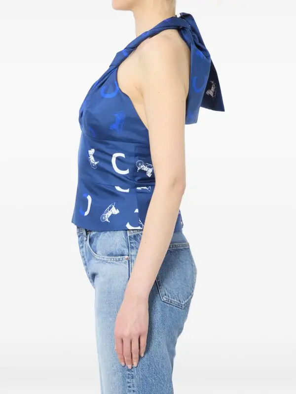 Celine Printed Silk Top