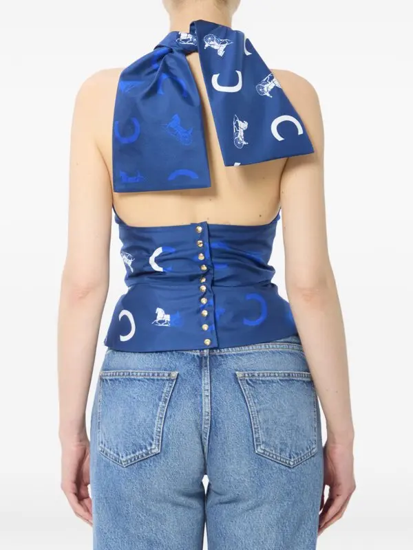 Celine Printed Silk Top