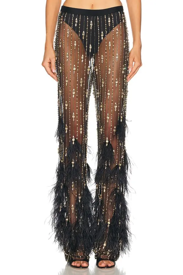 Lapointe Deco Stripe Embroidery Flare Pant