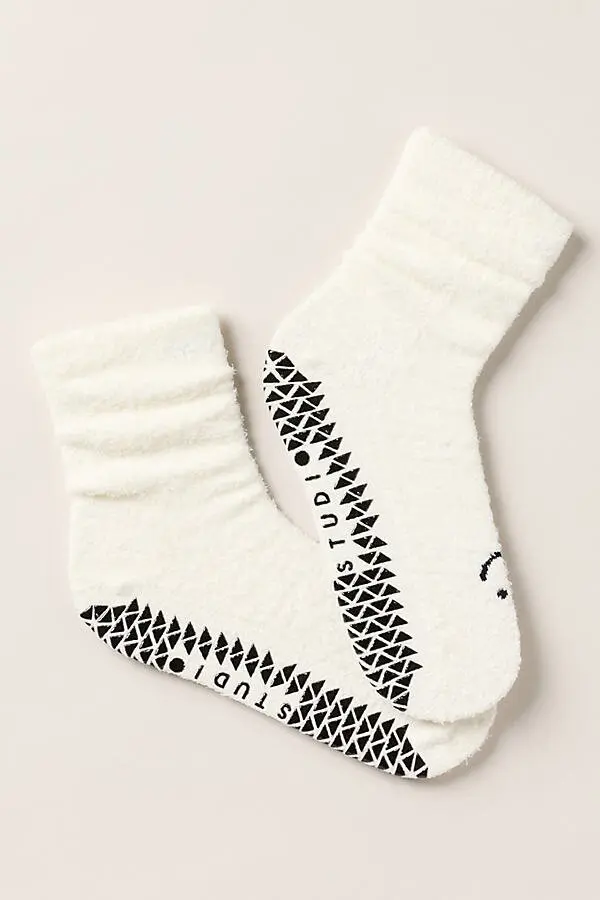 POINTE STUDIO Happy Cloud Crew Grip Socks - Bone
