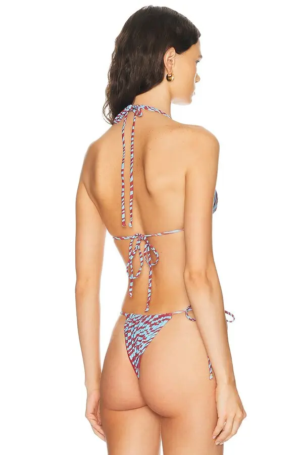 Bond Eye Tonya Triangle Bikini Top - Blue Zebra & Ruby Bare