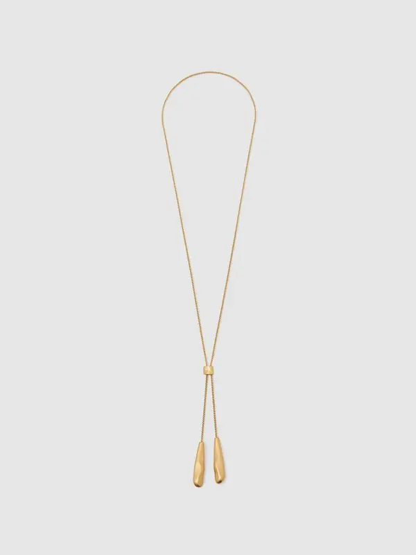 REISS Tova Tone Tova Sculpted Drop Lariat Necklace