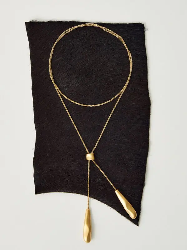 REISS Tova Tone Tova Sculpted Drop Lariat Necklace